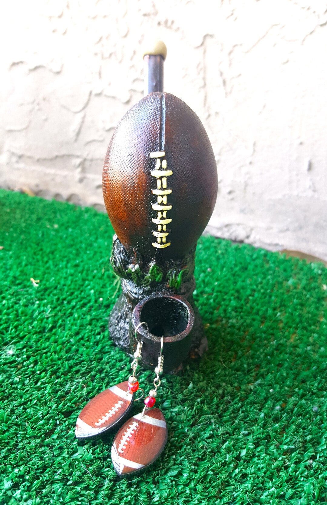 Football Tobacco Smoking Pipe Handmade Team Sports Fan Art Natural ...