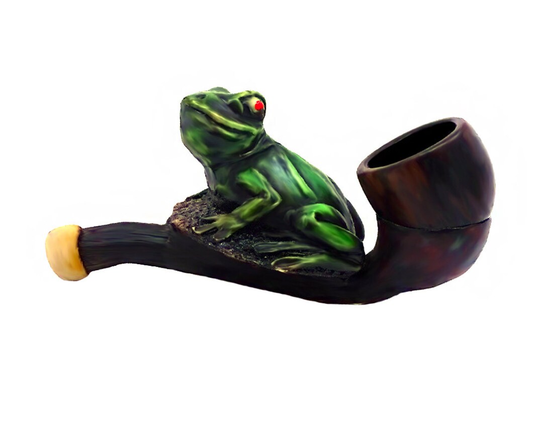 Tree Frog Tobacco Smoking Hand Pipe Handmade Animal Art Natural Bowl ...