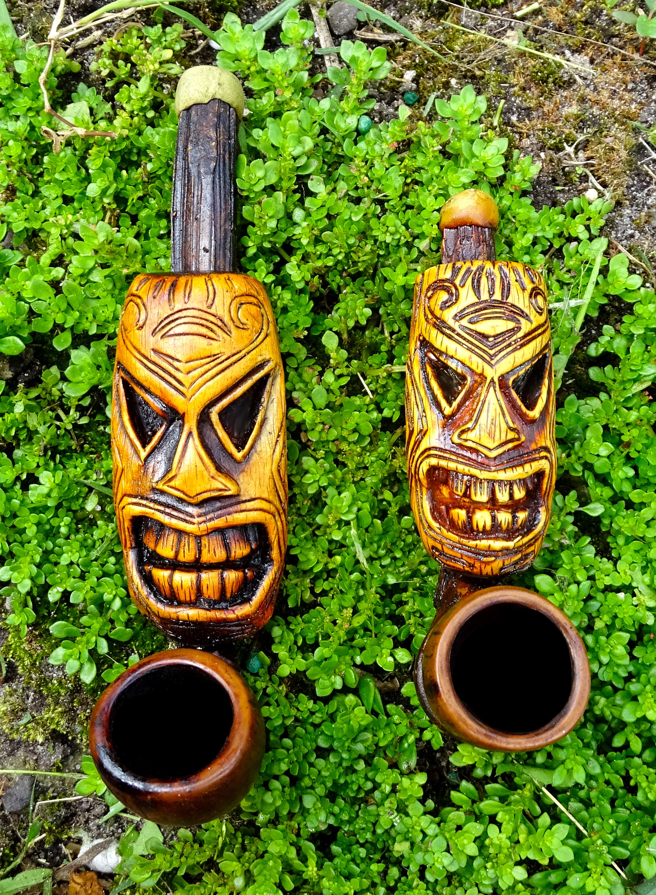 Kanaloa Tiki Mask Tobacco Smoking Hand Pipe Handmade | Etsy
