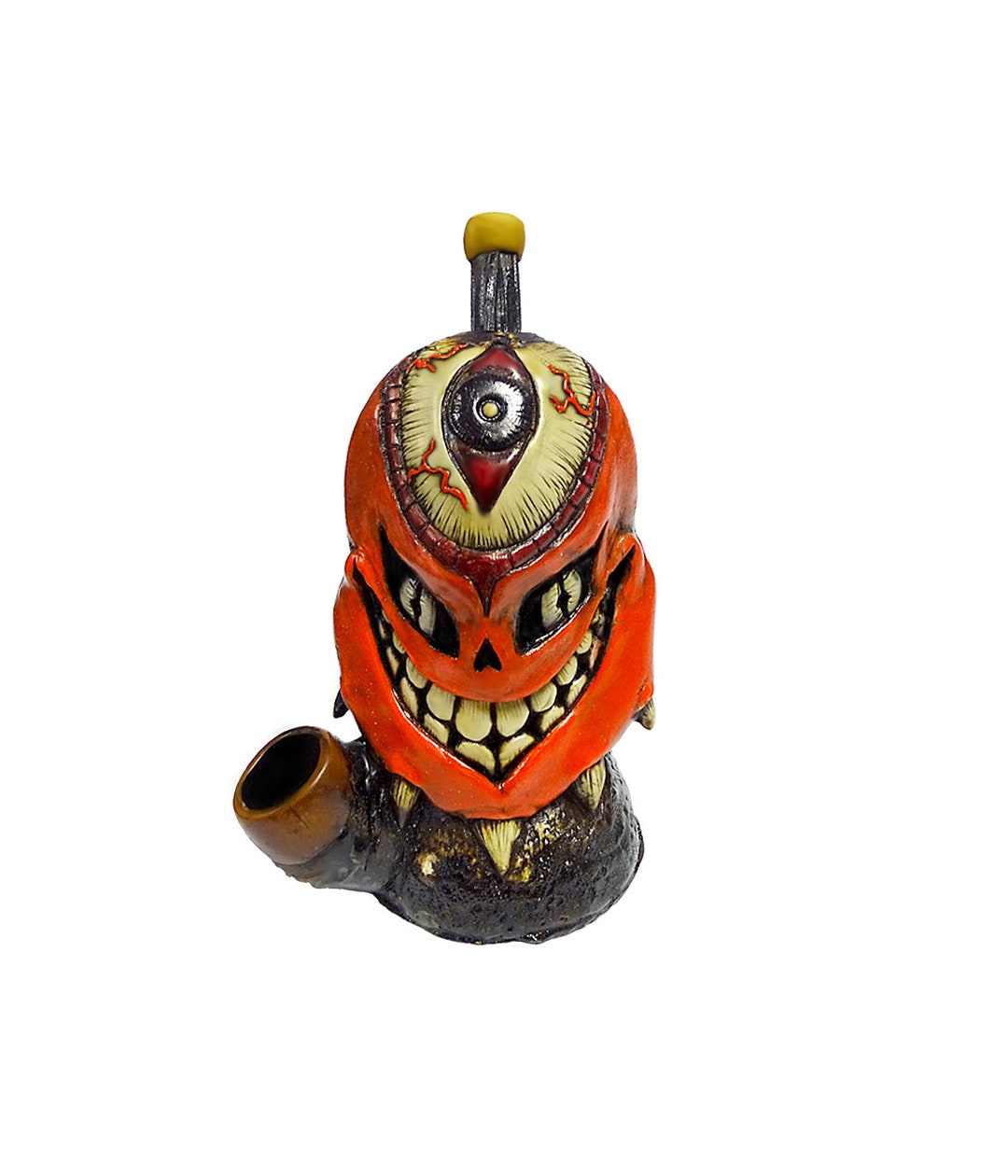 Red Eye Demon Tobacco Smoking Pipe Handmade Gothic Demonic Horror Art ...