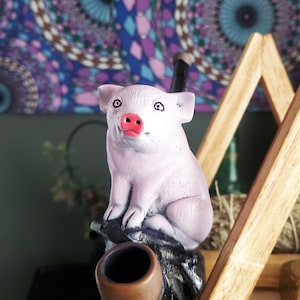 Pink Pig Tobacco Smoking Pipe Handmade Farm Barn Animal Country Life ...