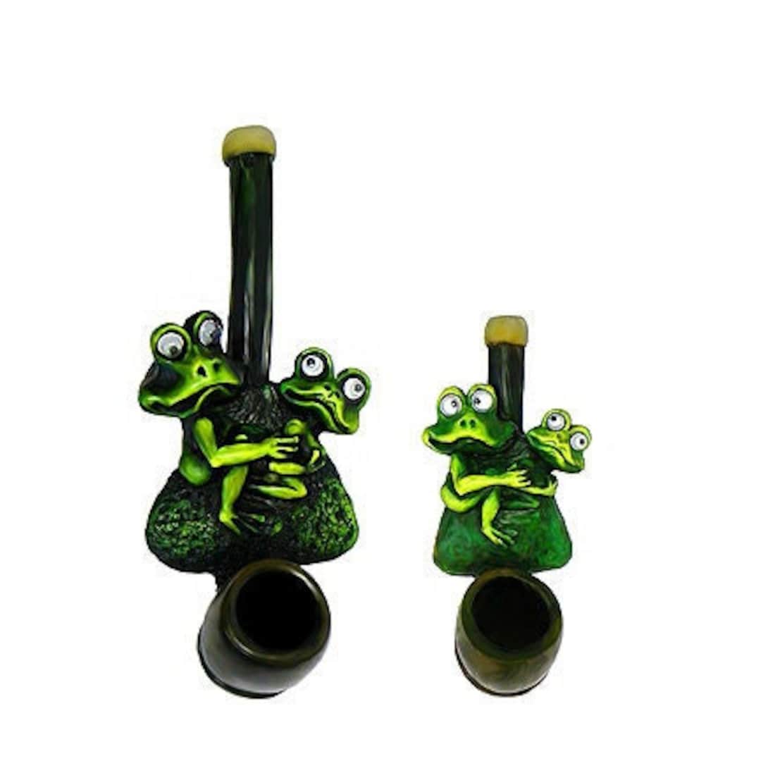 Happy Frogs Tobacco Smoking Hand Pipe Handmade Mature Animal Art ...