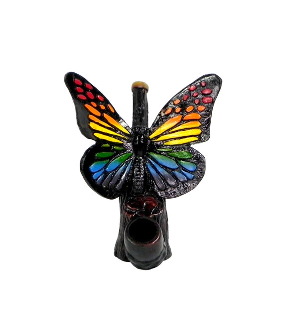 Rainbow Butterfly Tobacco Smoking Pipe Handmade Animal - Etsy