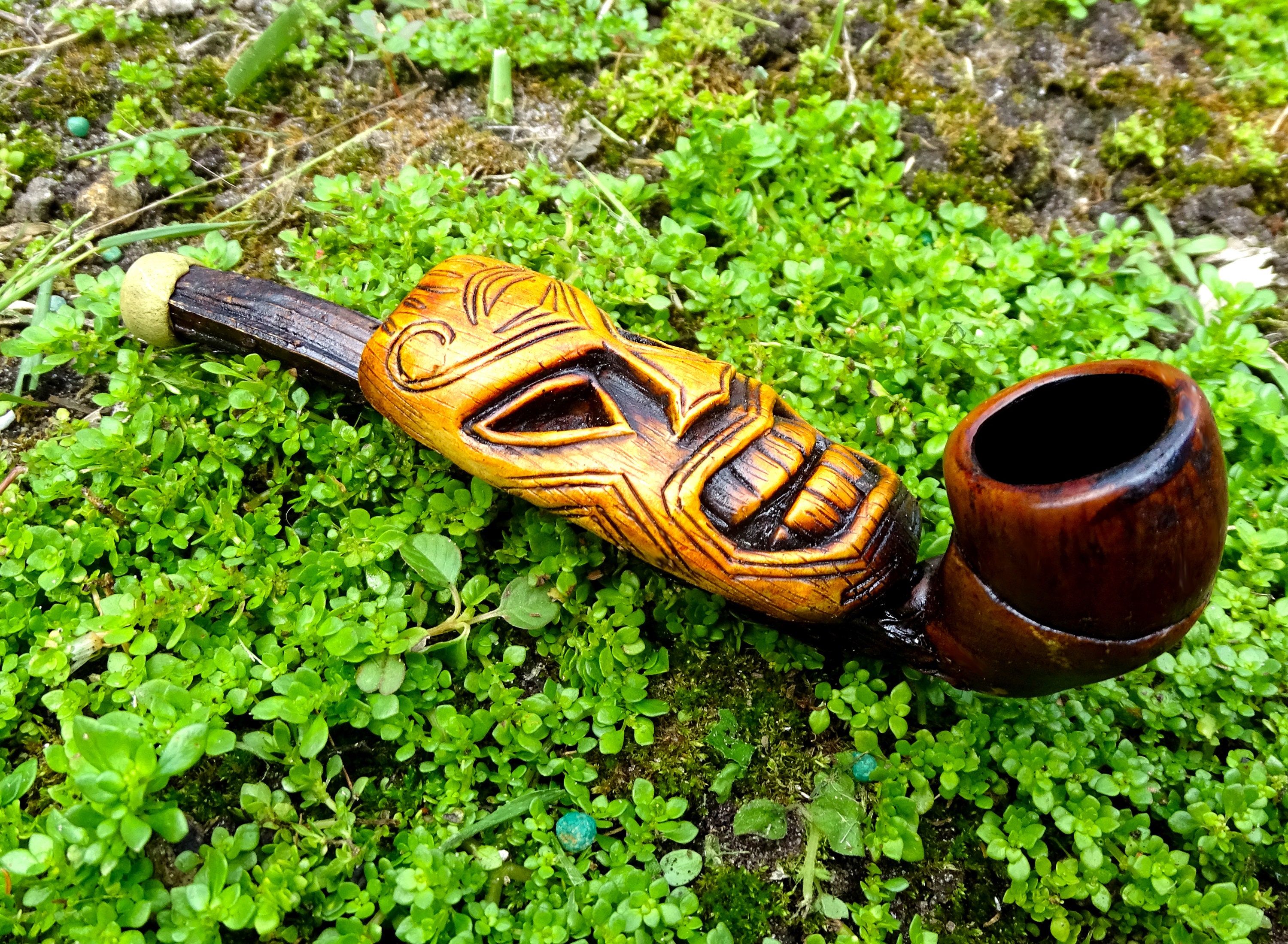 Kanaloa Tiki Mask Tobacco Smoking Hand Pipe Handmade | Etsy