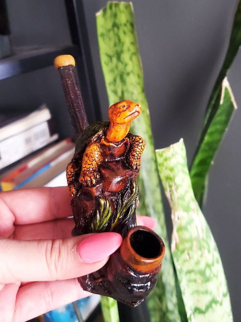 Turtle Tobacco Smoking Pipe Handmade Enchanted Forest Animal - Etsy