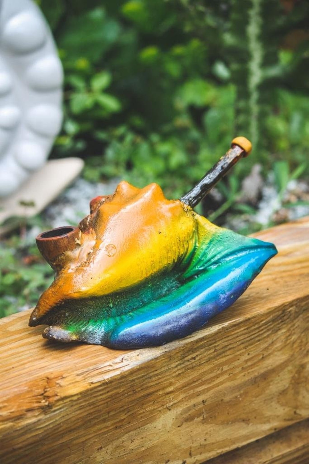 Rainbow Conch Shell Tobacco Smoking Pipe Handmade Nautical Sea Beach ...