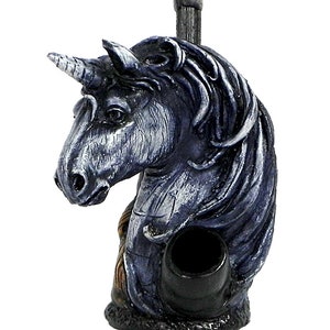 Unicorn Tobacco Smoking Pipe Handmade Gray Magical Mythological ...