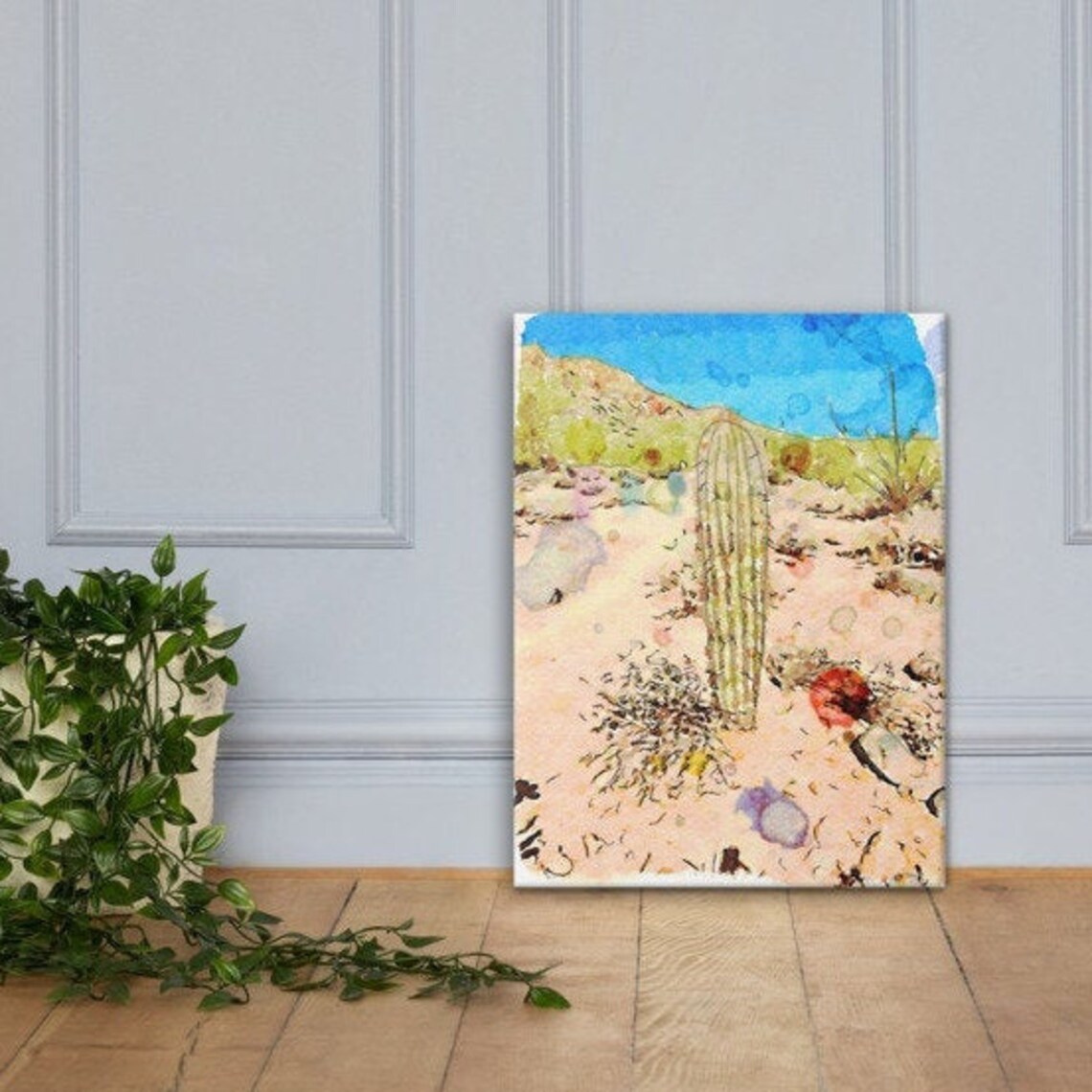 Cactus a Fun Original Painting of a Desert Cactus Canvas - Etsy
