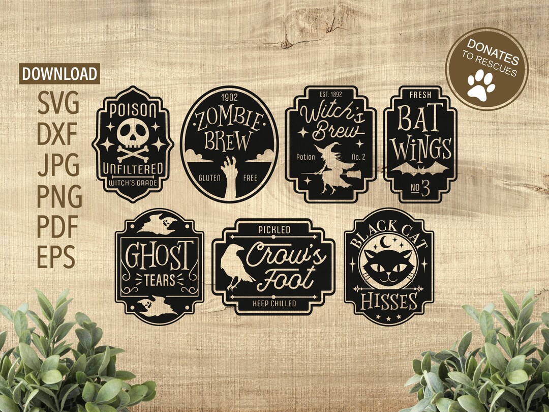 Halloween Label SVG Bundle | Cricut, Silhouette + More | Commercial Use ...