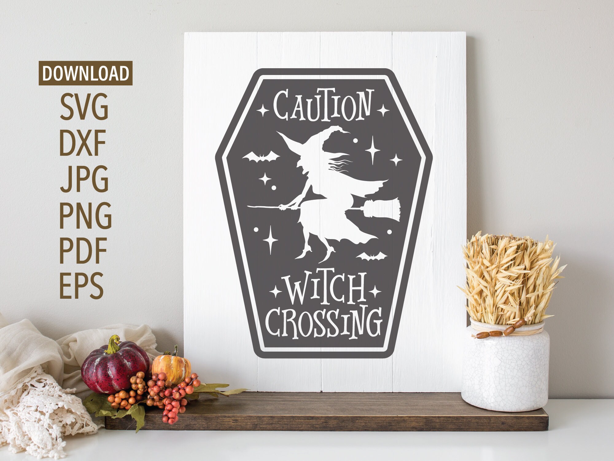 Caution Witch Crossing SVG | Halloween SVG | Cricut, Silhouette + More ...