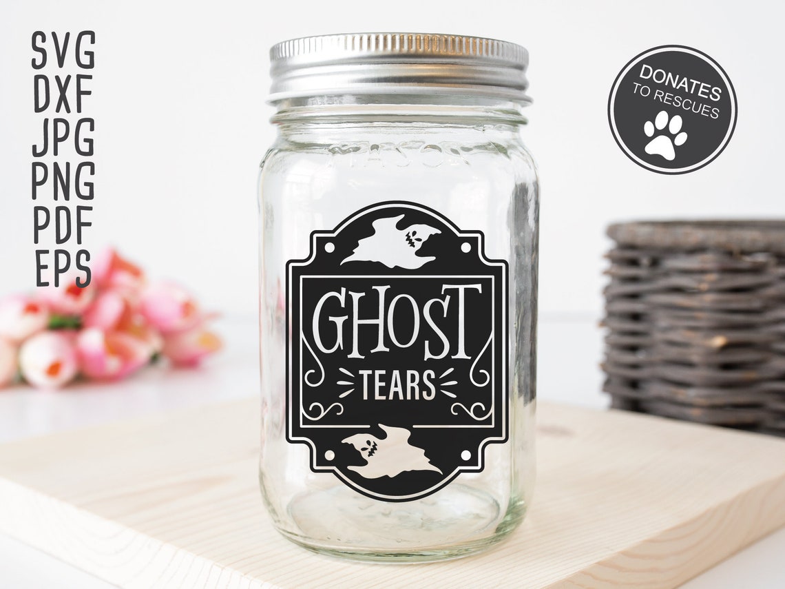 Ghost Tears Halloween Label SVG | Cricut, Silhouette + More ...