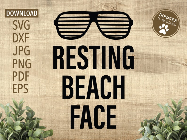 Resting Beach Face SVG Cut File Cricut Silhouette More - Etsy
