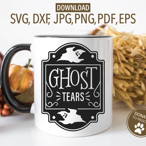 Ghost Tears Halloween Label SVG | Cricut, Silhouette + More ...