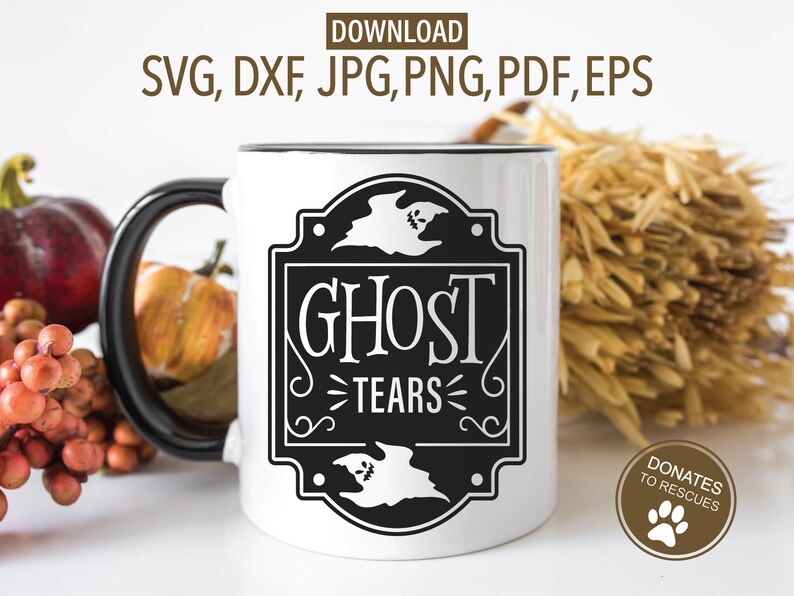 Ghost Tears Halloween Label SVG | Cricut, Silhouette + More ...