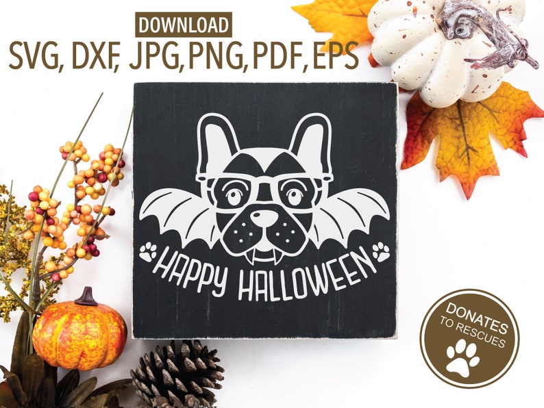 Happy Halloween Frenchie Bat SVG | Cute Halloween Svg | Frenchie Svg ...