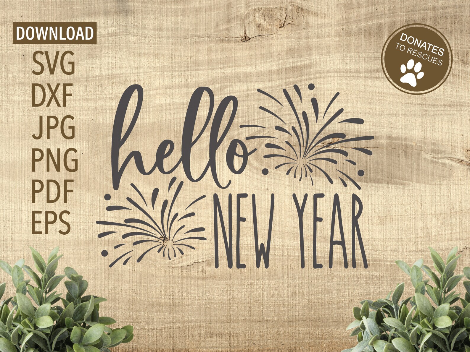 Hello New Year SVG | DXF | Happy New Year Svg | Happy New Year | New ...