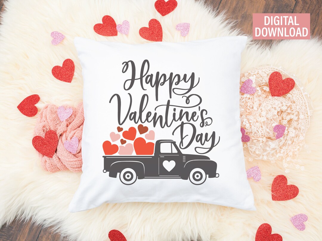 Happy Valentine's Day Truck SVG | DXF | Png | EPS | Valentines Day Svg ...