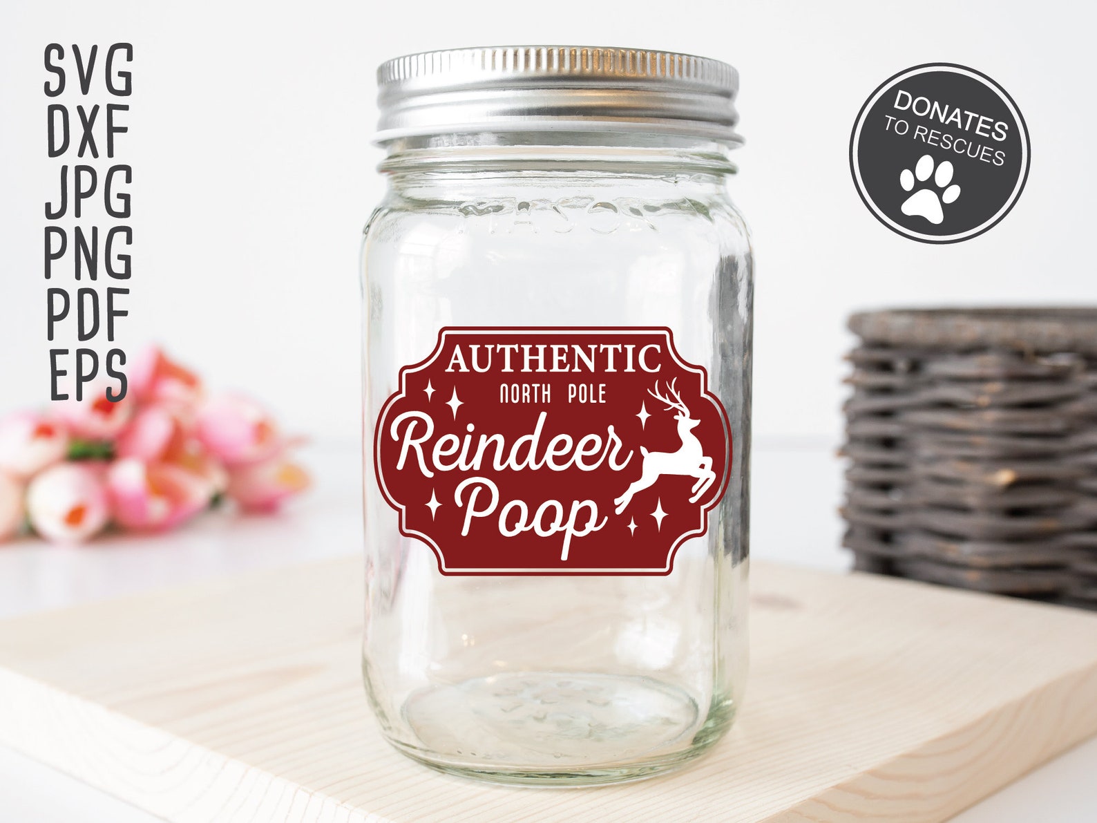 Reindeer Poop Funny Christmas Label SVG Horizontal Version - Etsy