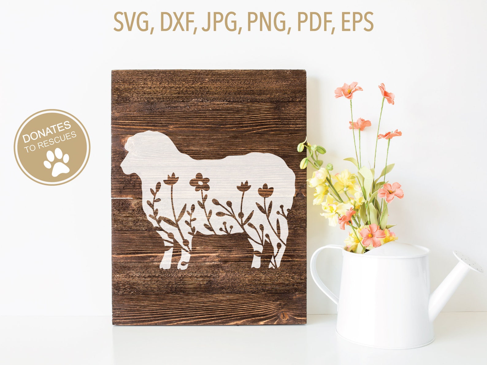 Floral Sheep Silhouette SVG Sheep Svg Floral Sheep SVG | Etsy Canada