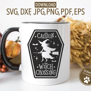 Caution Witch Crossing SVG | Halloween SVG | Cricut, Silhouette + More ...