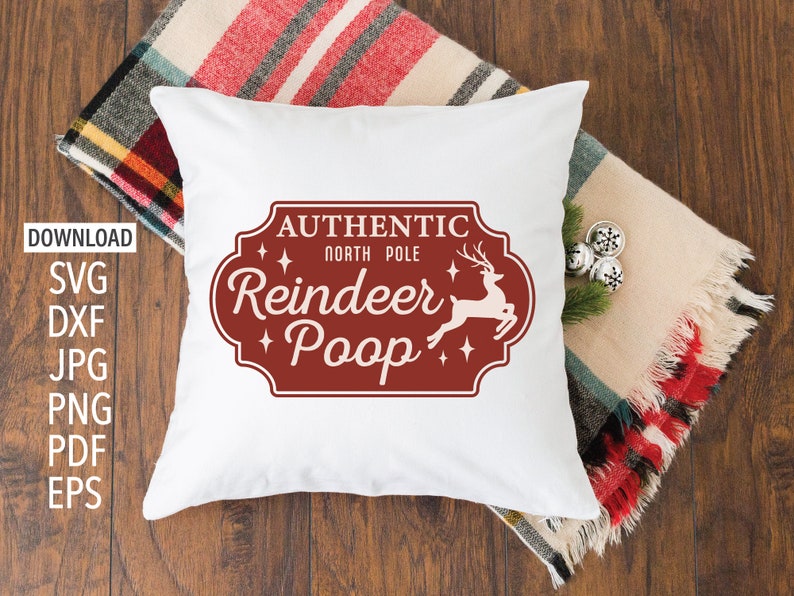 Reindeer Poop Funny Christmas Label SVG Horizontal Version - Etsy