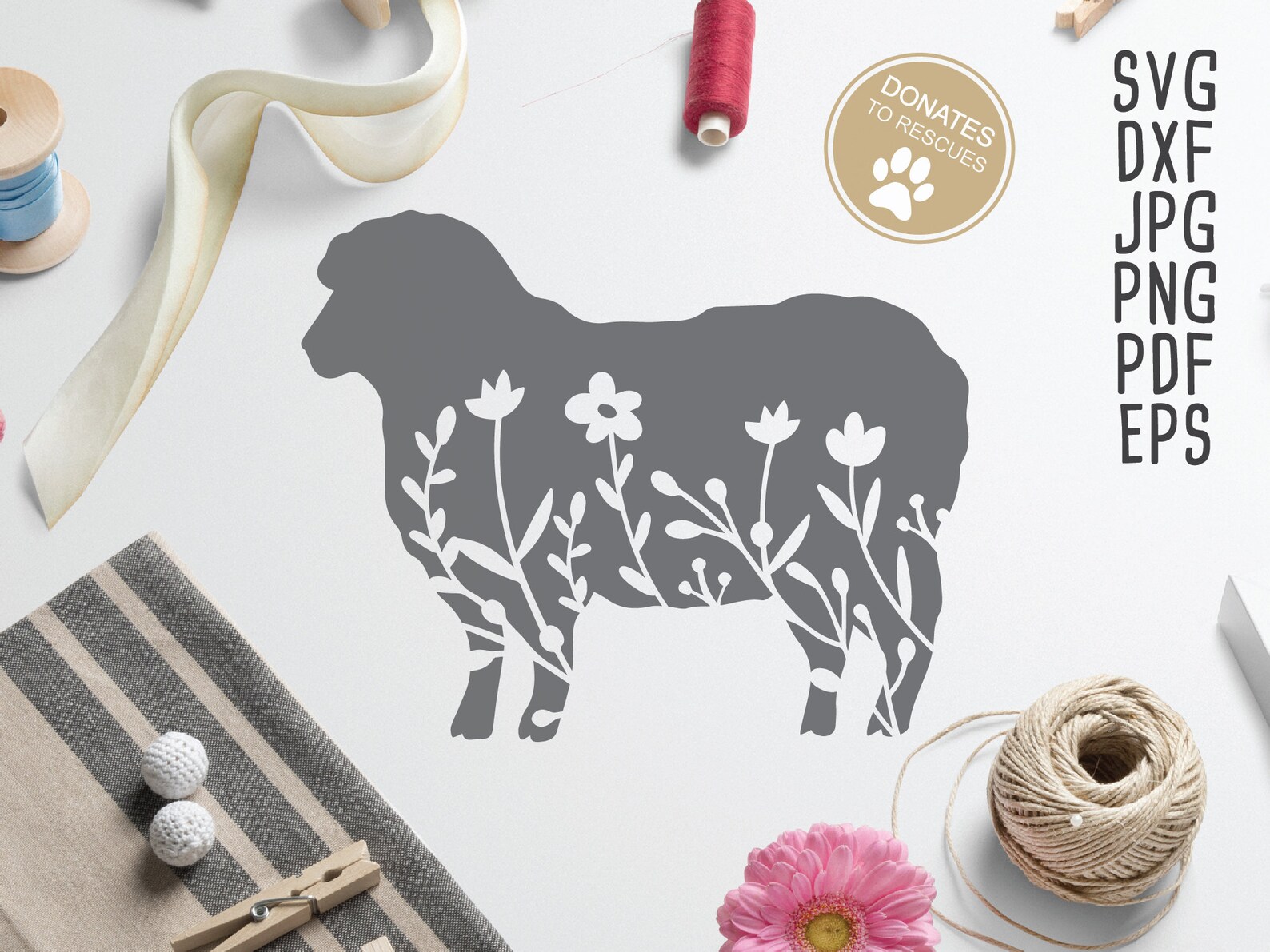 Floral Sheep Silhouette SVG Sheep Svg Floral Sheep SVG - Etsy India