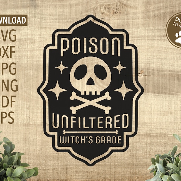 Poison Bottle Label - Etsy