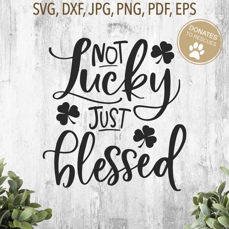 Not Lucky Just Blessed SVG St. Patrick's Day Svg Lucky - Etsy