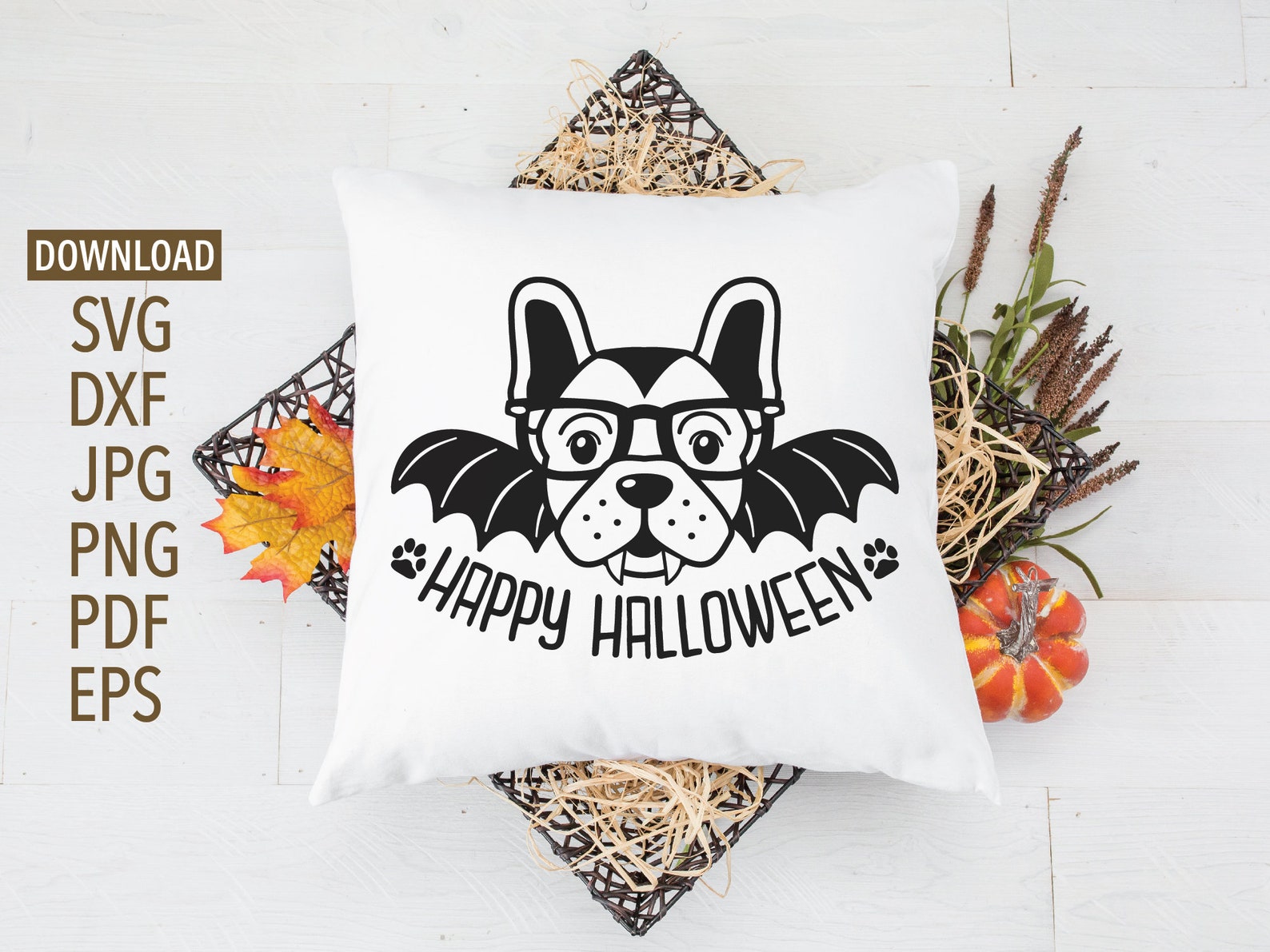 Happy Halloween Frenchie Bat SVG | Cute Halloween Svg | Frenchie Svg ...
