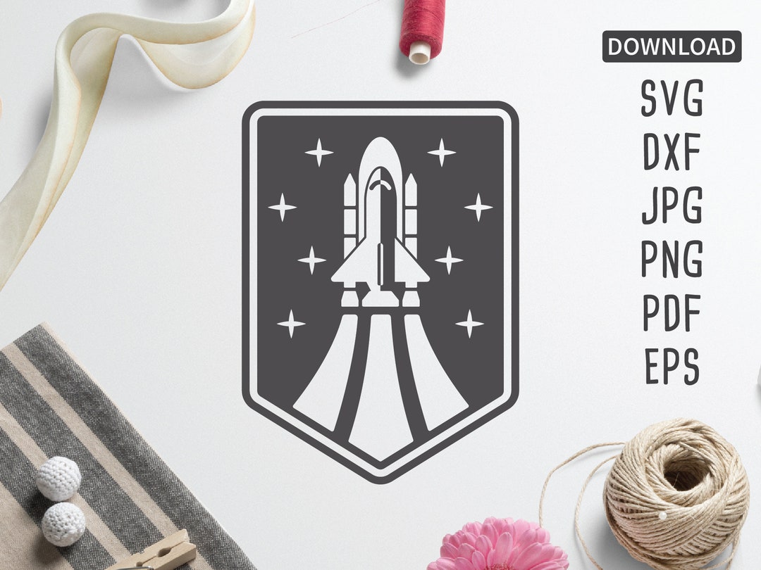 Retro Space Shuttle Badge Variant SVG | Cricut, Silhouette + More ...