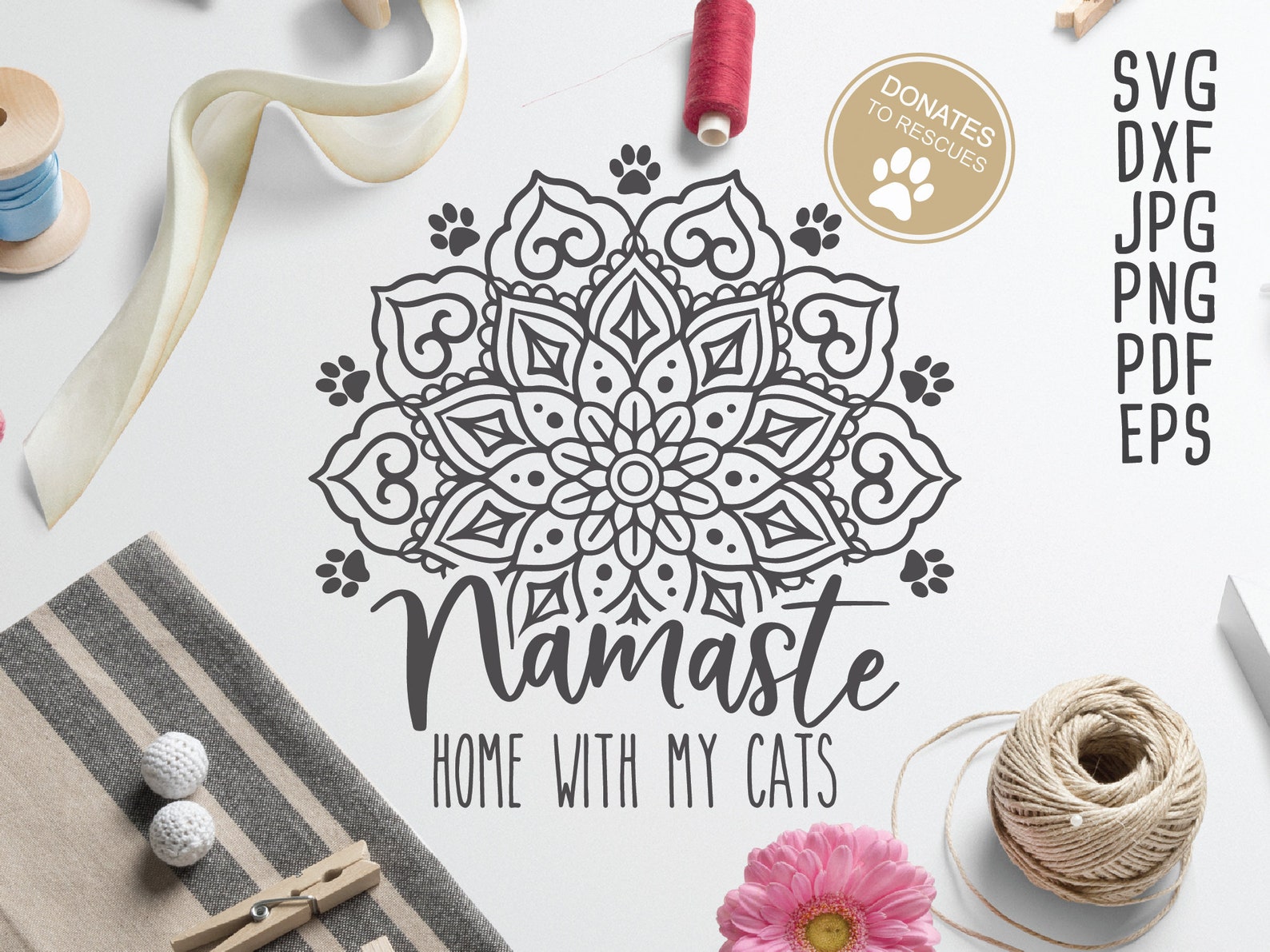 Namaste Home With My CATS SVG Cat Svg Cat Mom Yoga Svg - Etsy
