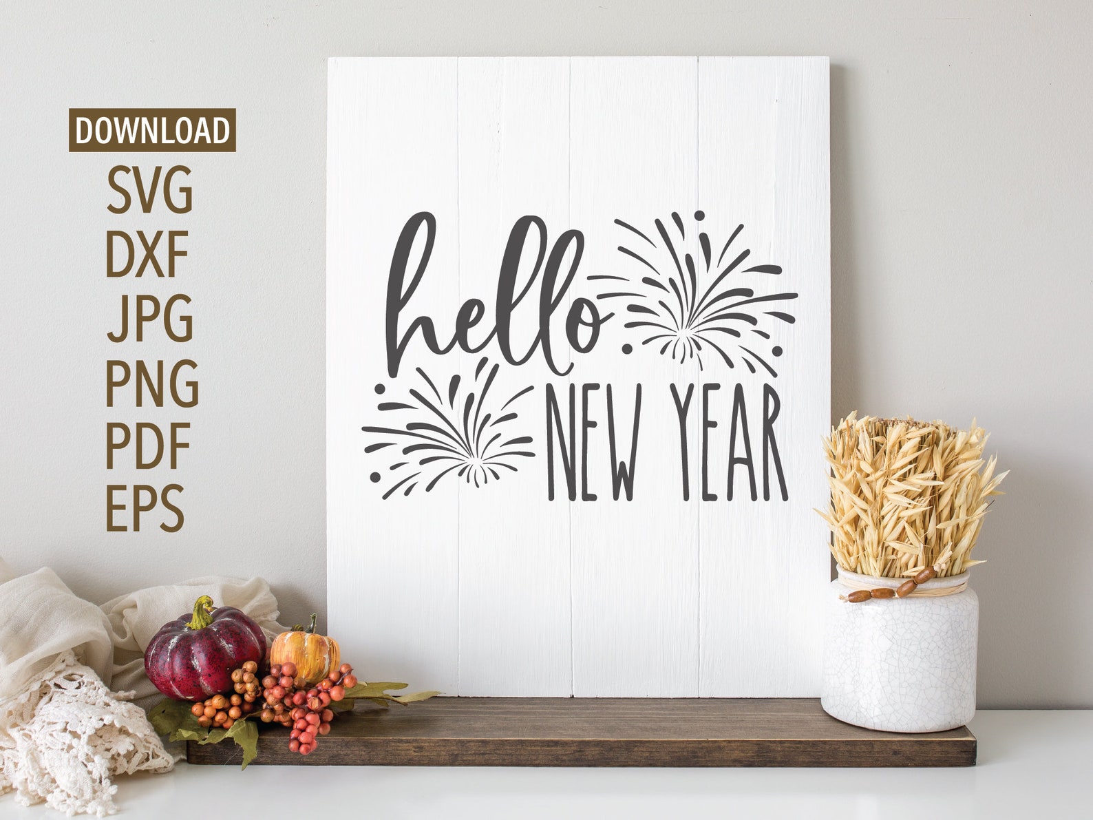 Hello New Year SVG | DXF | Happy New Year Svg | Happy New Year | New ...
