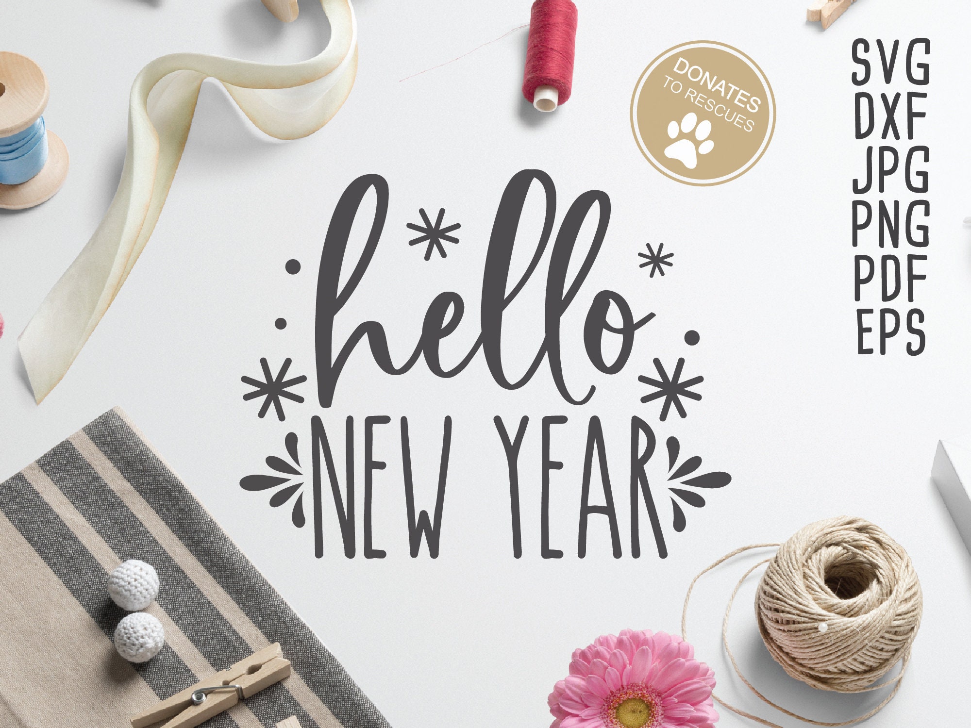 Hello New Year SVG DXF Happy new year svg Happy New year | Etsy