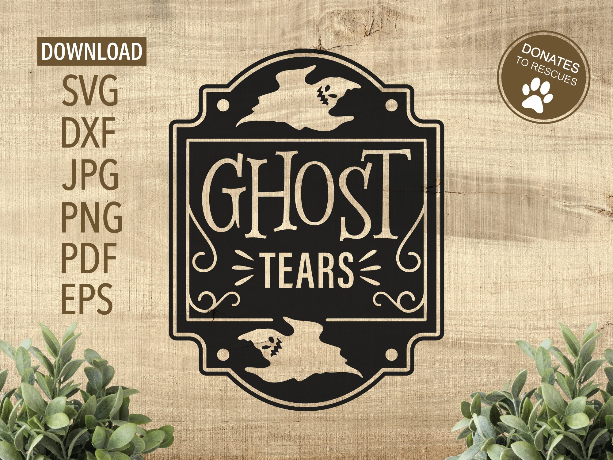 Ghost Tears Halloween Label SVG Cricut Silhouette More | Etsy