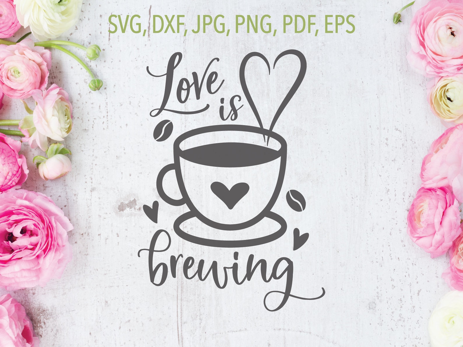 Love is Brewing SVG Valentine's Day SVG Cricut | Etsy