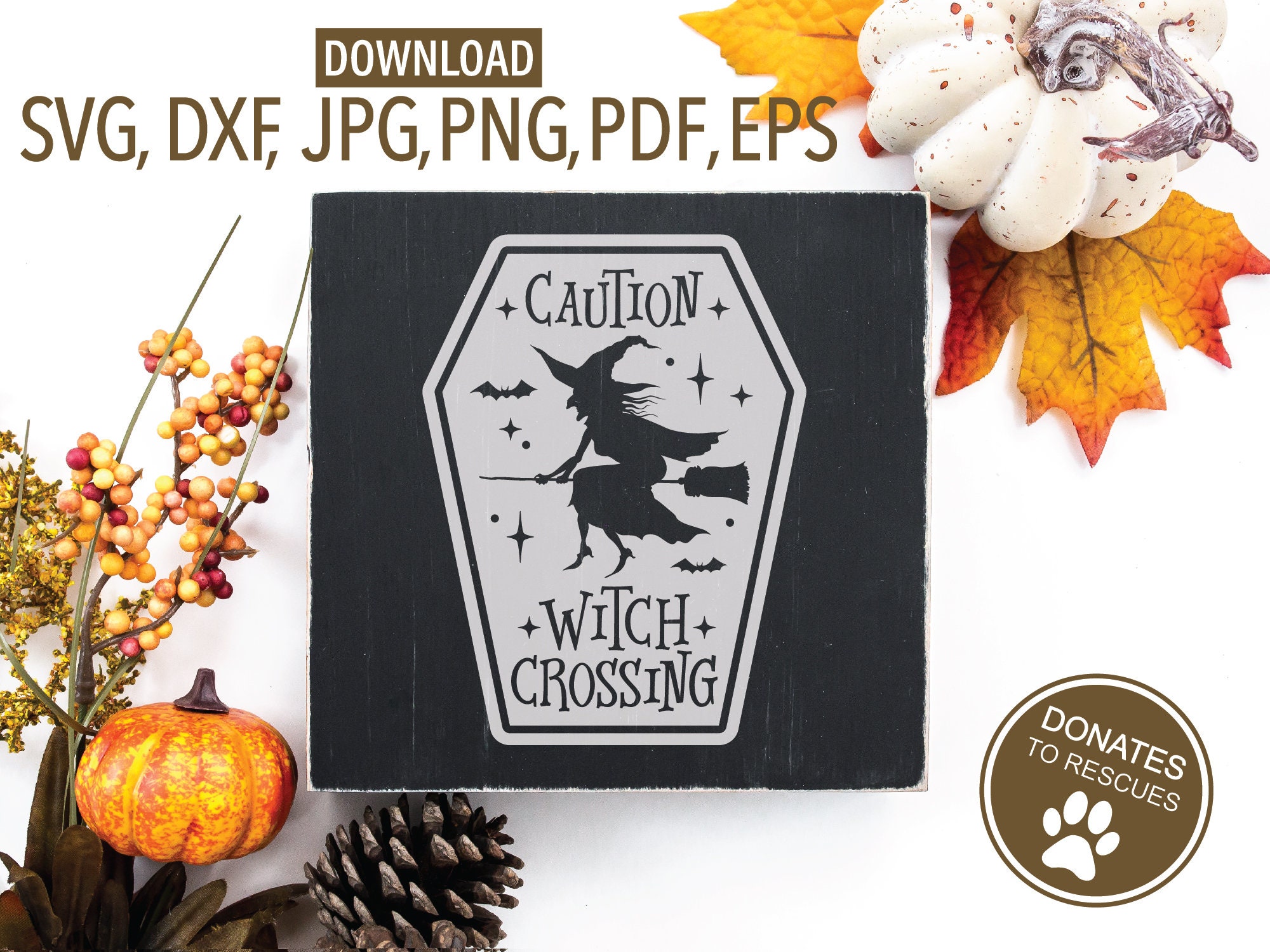 Caution Witch Crossing SVG | Halloween SVG | Cricut, Silhouette + More ...