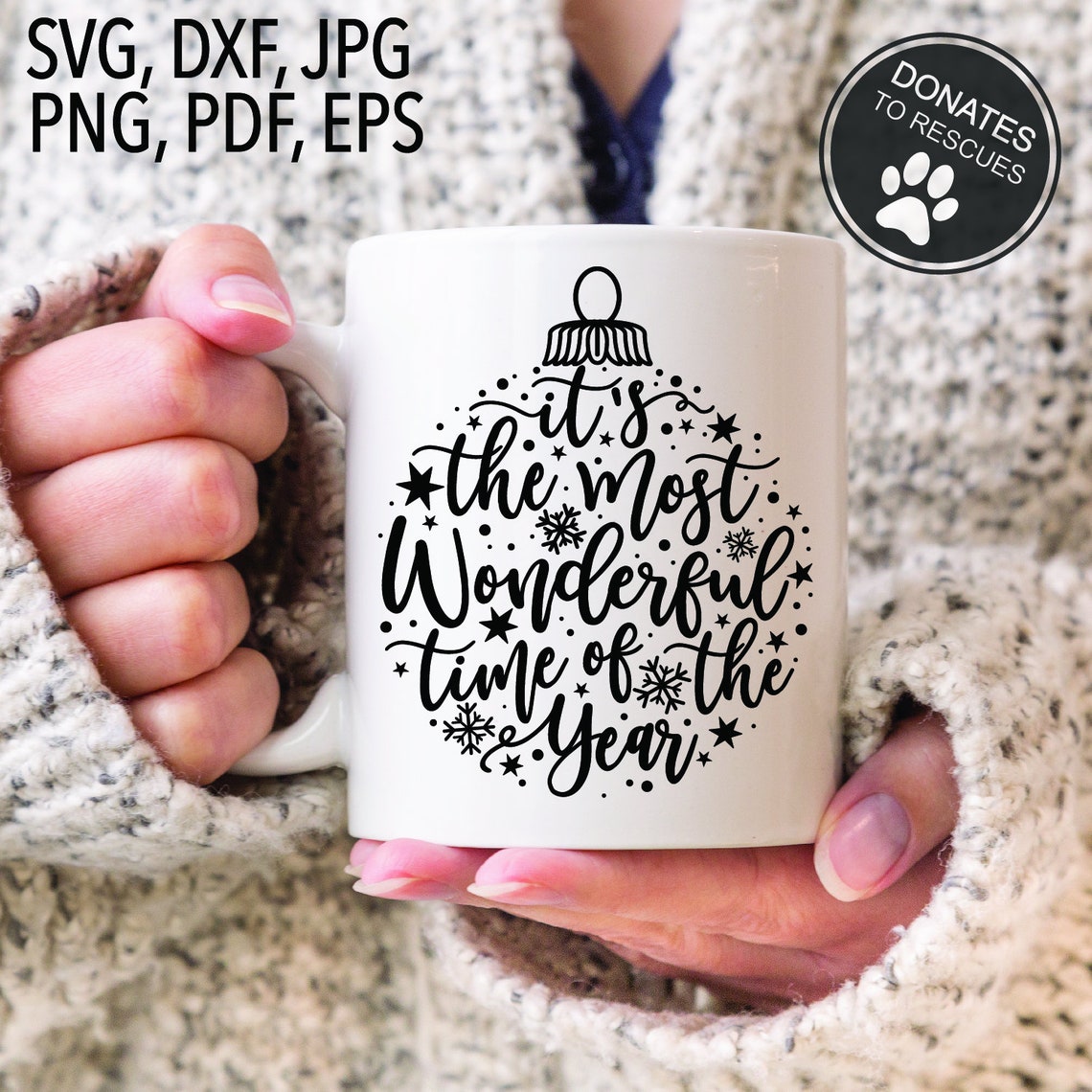 Es La época Más Maravillosa Del Año Ornament Holiday Svg Etsy
