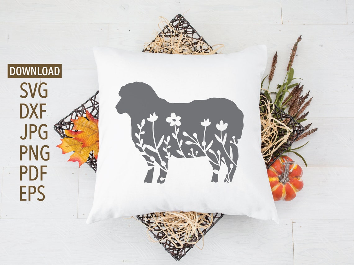 Floral Sheep Silhouette SVG Sheep Svg Floral Sheep SVG | Etsy Canada