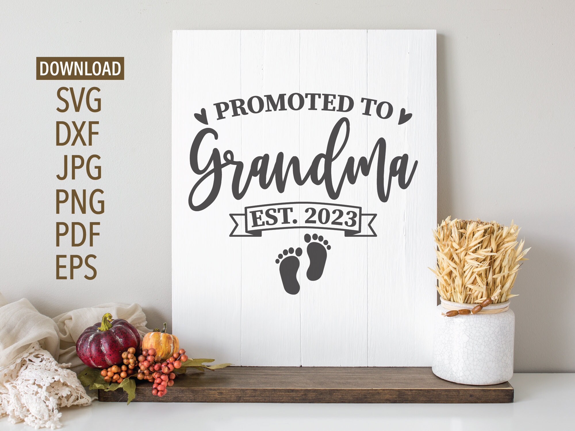 Promoted To Grandma Est 2023 Svg New Grandma Svg First Etsy