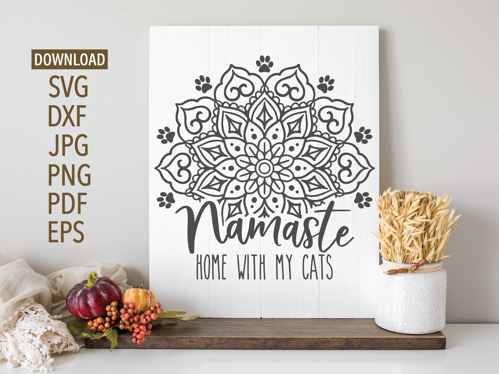 Namaste Home With My CATS SVG Cat Svg Cat Mom Yoga Svg - Etsy
