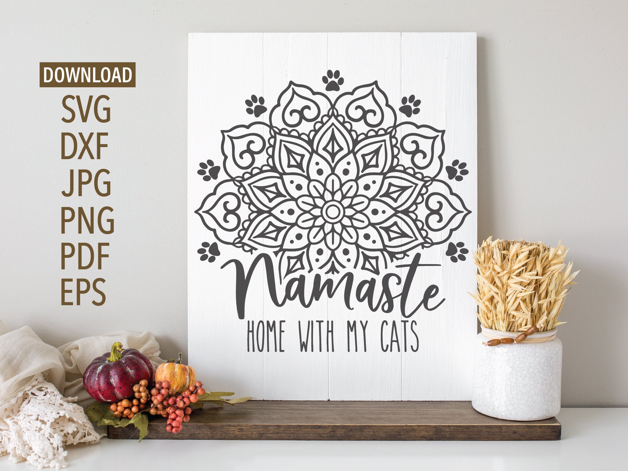 Namaste Home With My CATS SVG Cat Svg Cat Mom Yoga Svg - Etsy