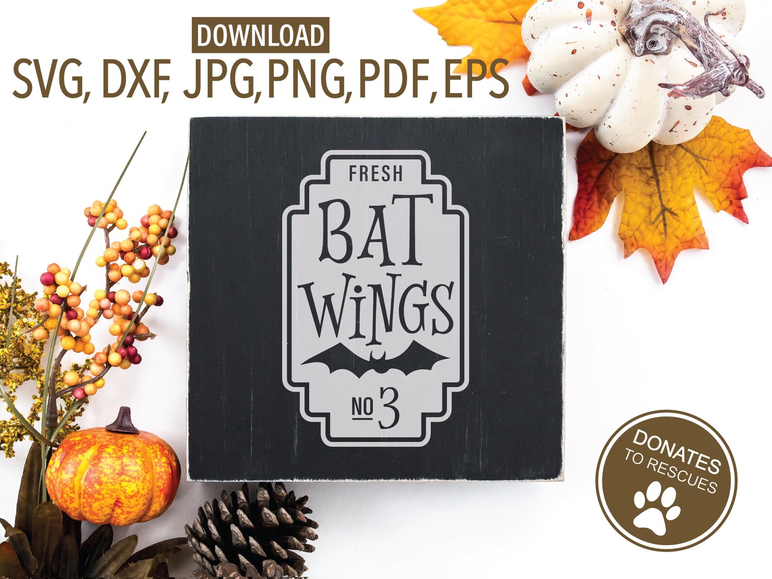 Bat Wings Halloween Label SVG | Cricut, Silhouette + More | Commercial ...