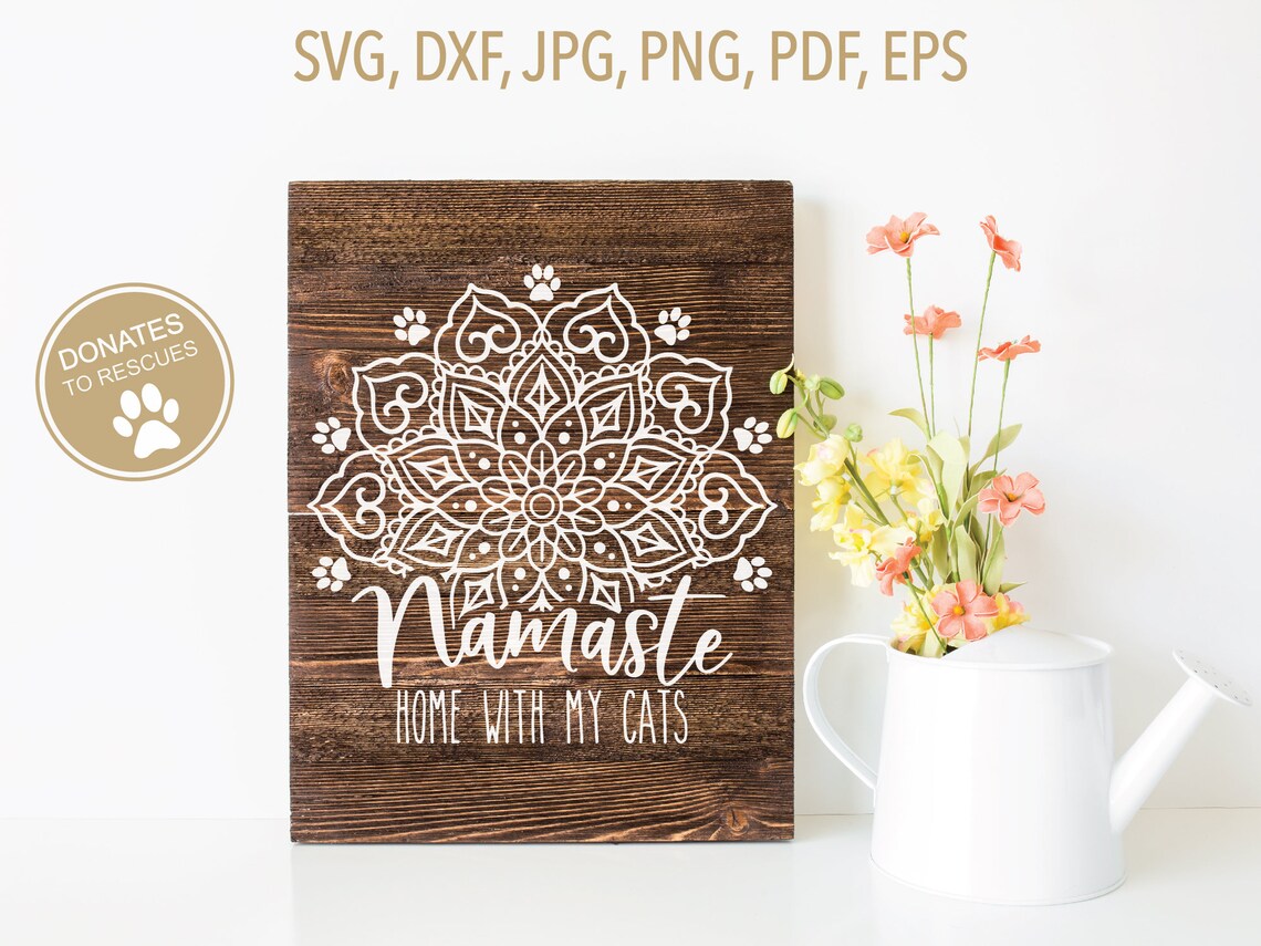 Namaste Home With My CATS SVG Cat Svg Cat Mom Yoga Svg - Etsy