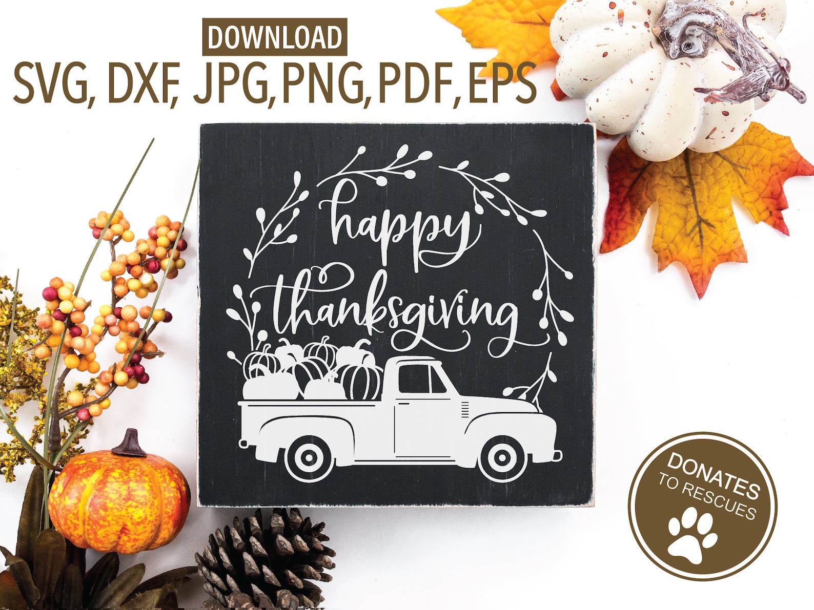 Happy Thanksgiving Vintage Truck SVG Thanksgiving Truck Svg - Etsy