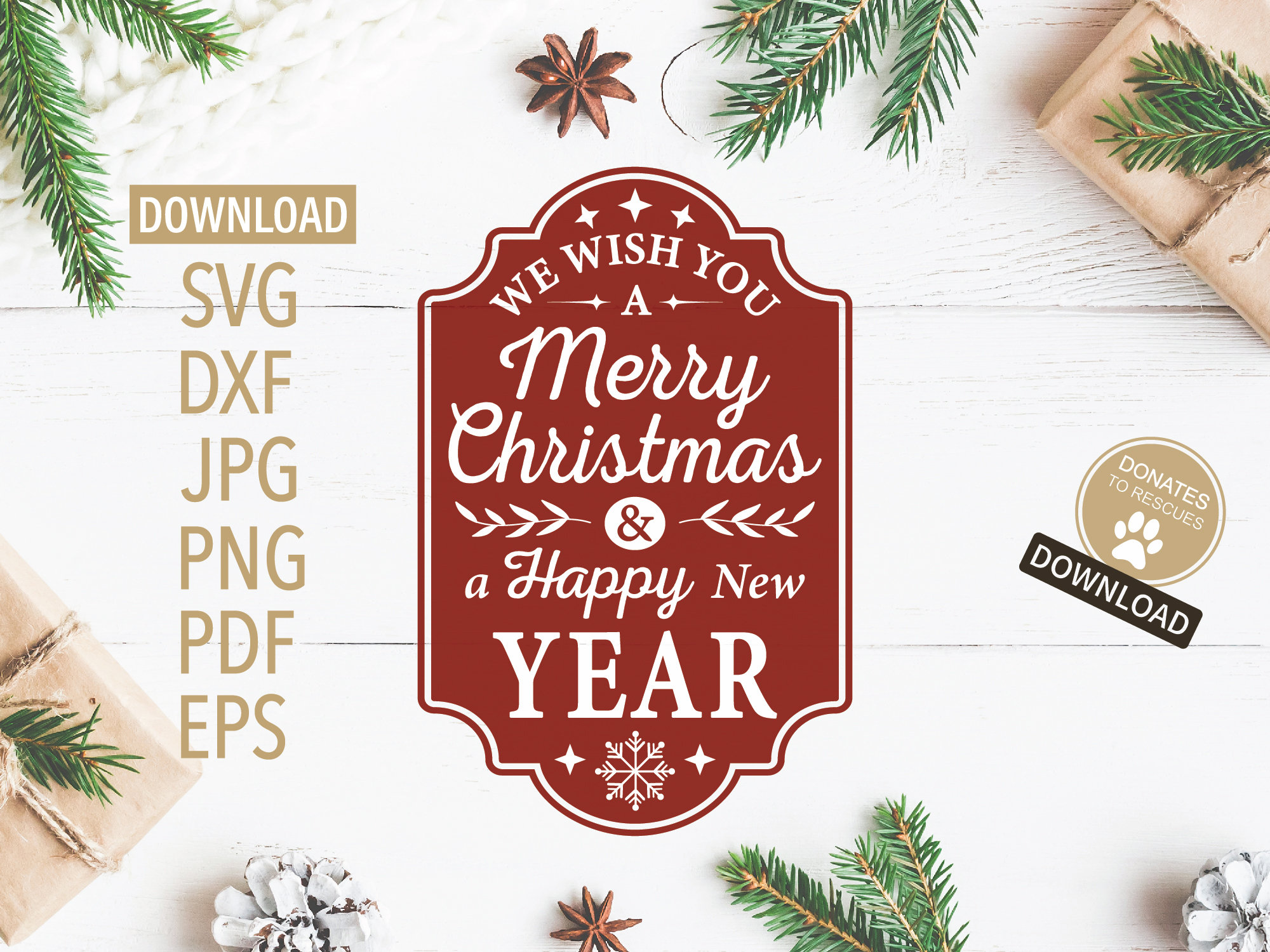 We Wish You a Merry Christmas and a Happy New Year Christmas - Etsy