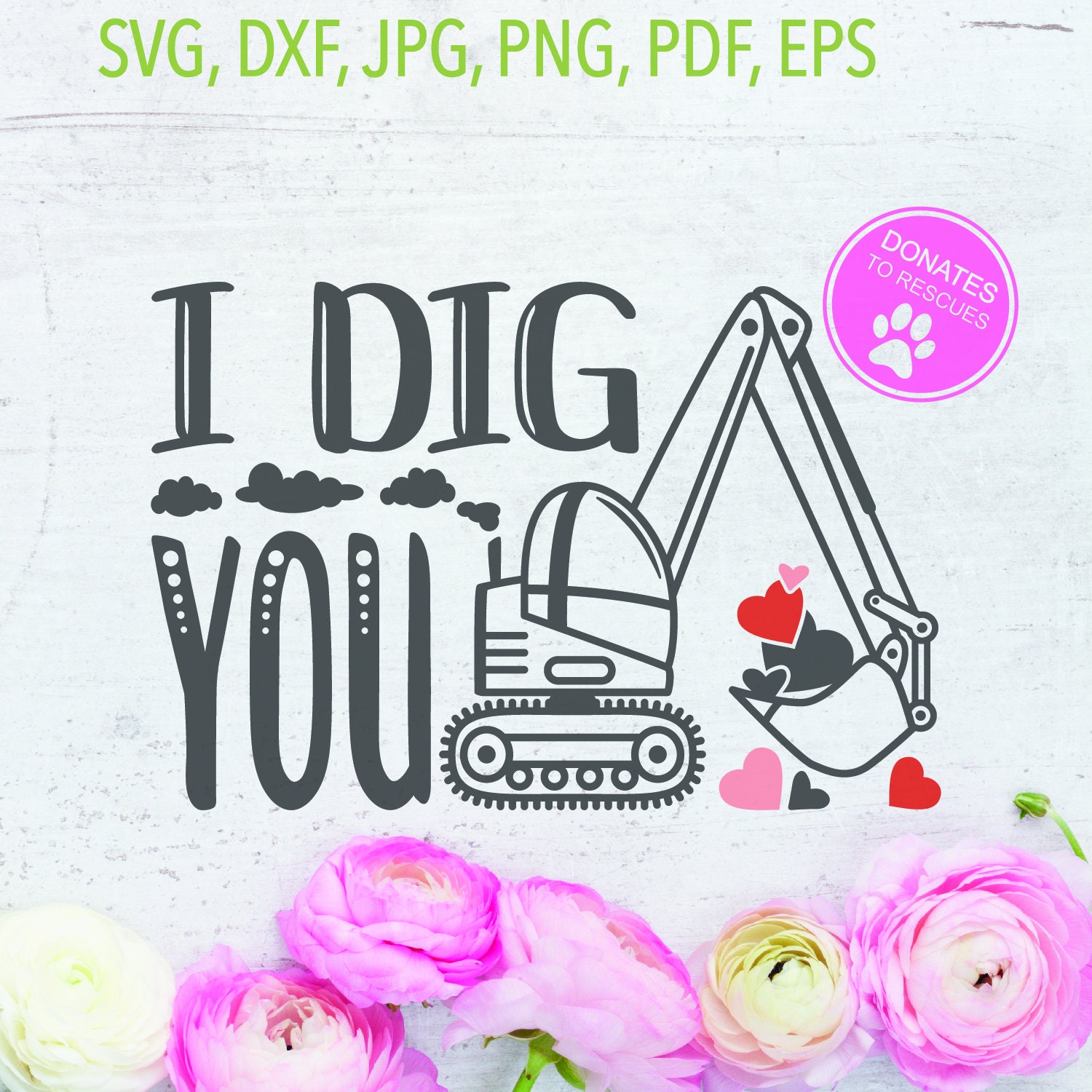 I Dig You Valentine's Day SVG I Dig You Svg Valentines | Etsy