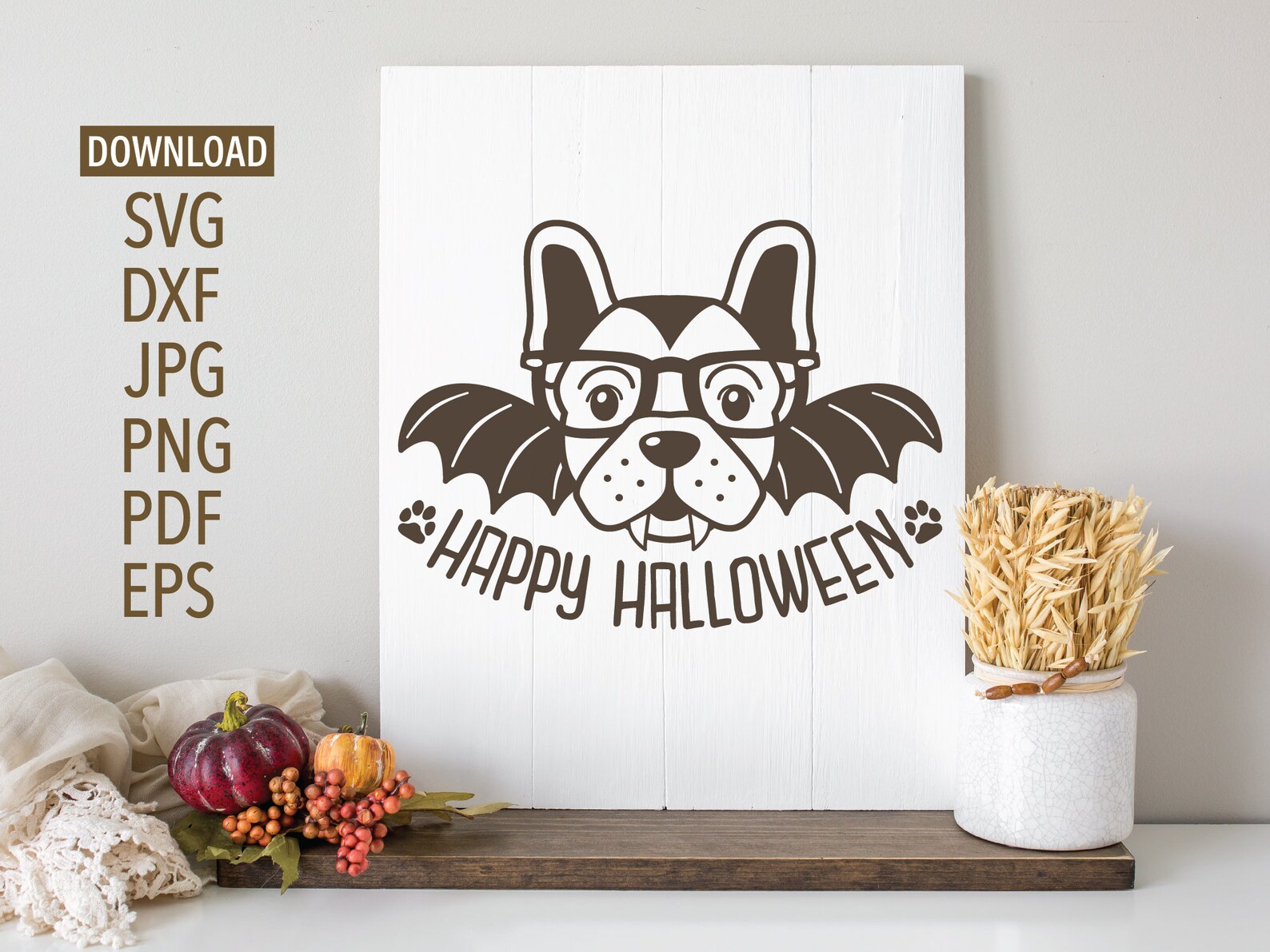 Happy Halloween Frenchie Bat SVG | Cute Halloween Svg | Frenchie Svg ...