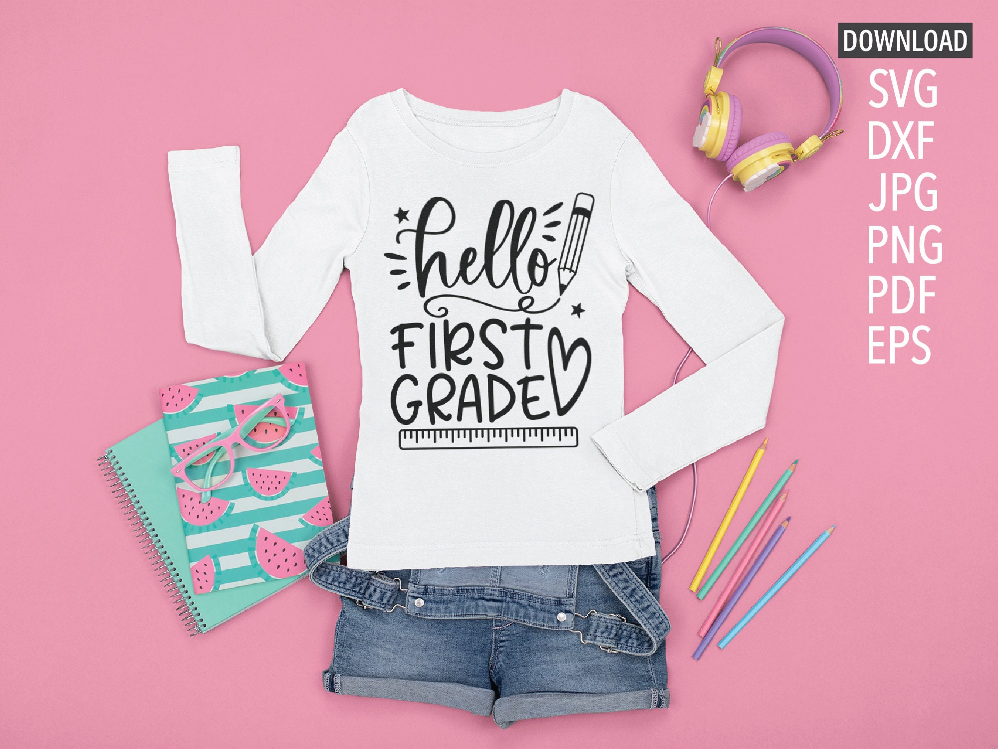 Hello First Grade SVG Back to School SVG School Svg - Etsy