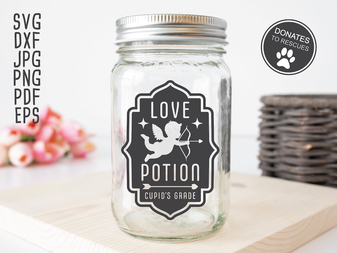 Love Potion Cupid's Grade Label SVG Valentine's Day | Etsy