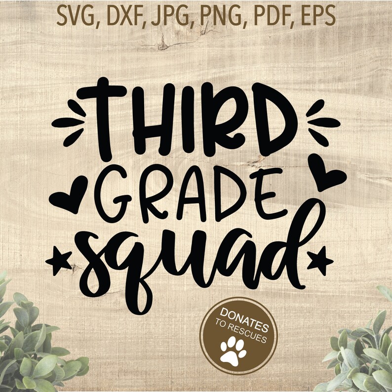 Third Grade Squad SVG Back to School SVG school svg | Etsy